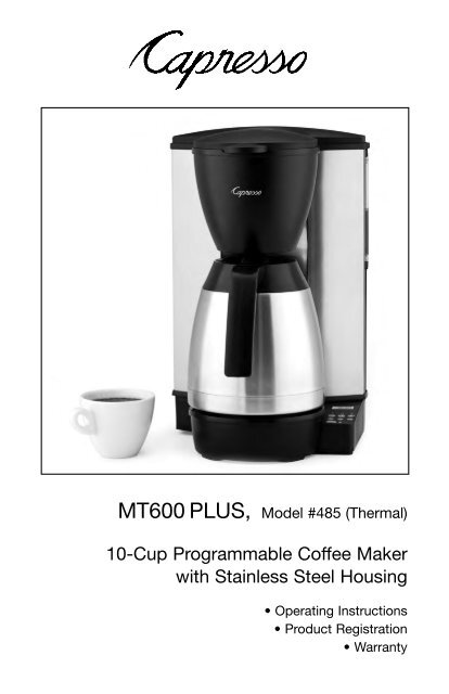 10-Cup Programmable Coffee Maker with Stainless ... - Capresso
