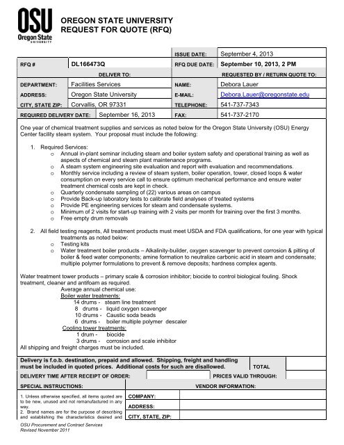 rfq - Oregon University System