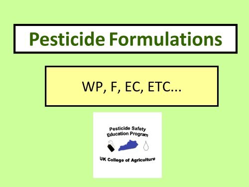 Pesticide Formulations Powerpoint