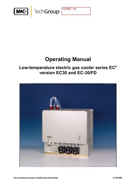 Operating Manual - Webshop, Gas Analysis Technology