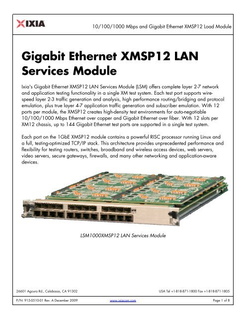 Gigabit Ethernet XMSP12 LAN Services Module - Ixia
