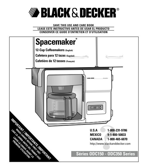 Spacemaker* - Applica Use and Care Manuals