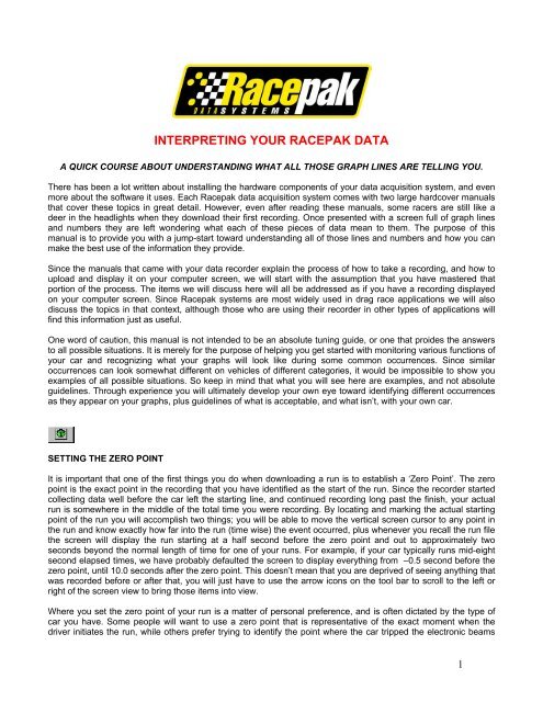 INTERPRETING YOUR RACEPAK DATA