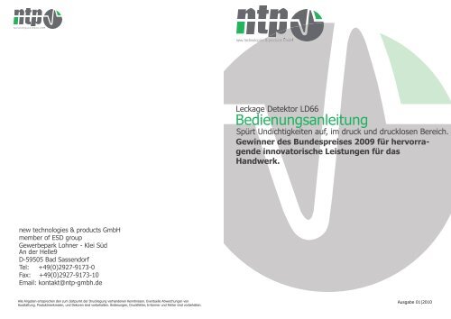 Bedienungsanleitung - ESD electronic service & design GmbH