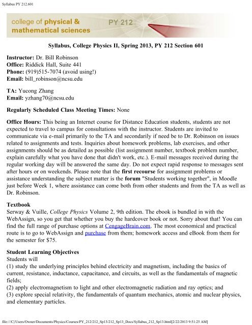 Syllabus PY 212.601