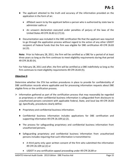 2013 Internal Audit Guide Draft - AASHTO - Internal/External Audit ...