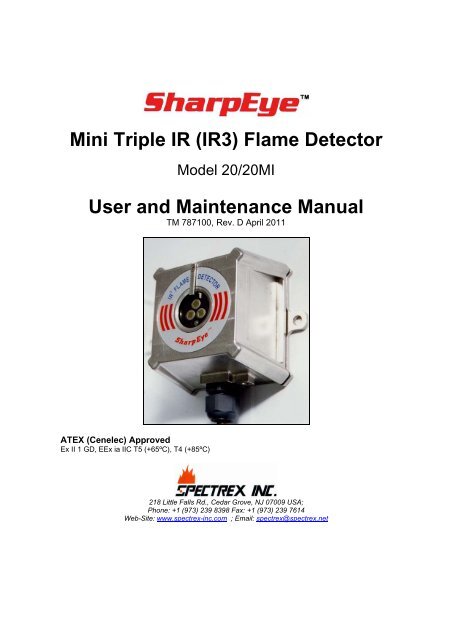 Mini Triple IR (IR3) Flame Detector User and ... - Spectrex Inc.