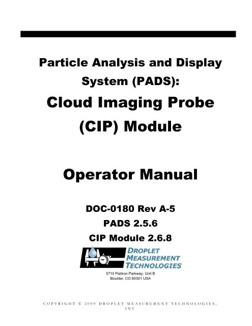 CIP PADS Manual - Droplet Measurement Technologies