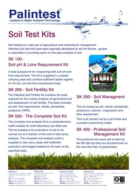 Soil Test Kits - Flyer (PDF) - Palintest