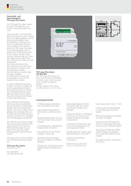 Systemvorteile TCR easy Plus Alarm - Rutenbeck
