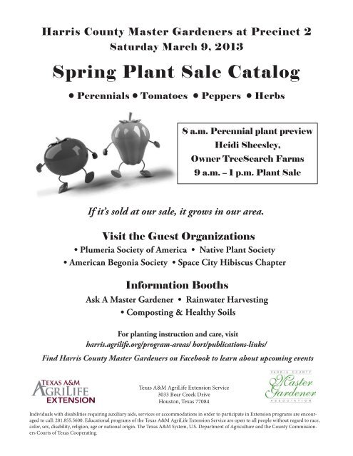 Spring Plant Sale Catalog - Harris County Master Gardener