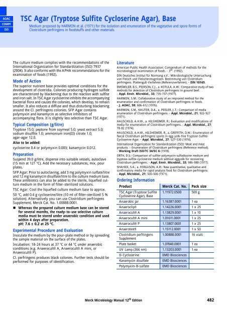 TSC Agar (Tryptose Sulfite Cycloserine Agar), Base - mibius