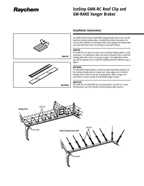 IceStop GMKâ RC Roof Clip and GMâ RAKE Hanger Braket