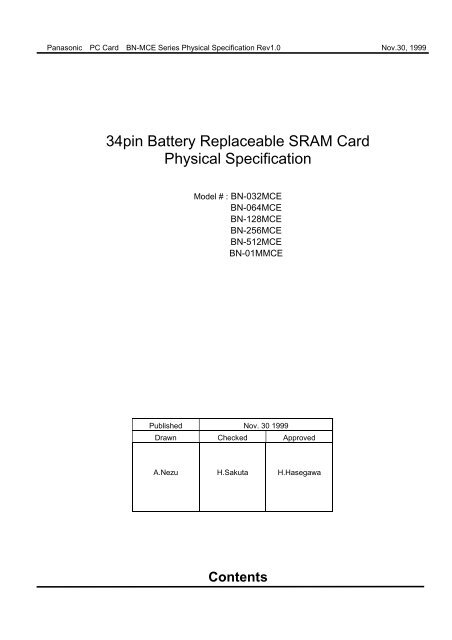 34pin Battery Replaceable SRAM Card Physical ... - systembus