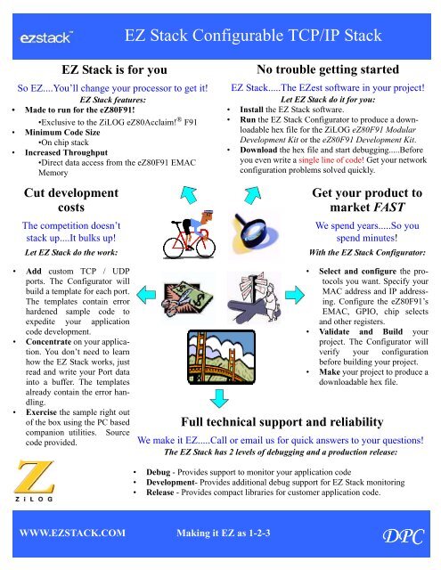 EZ Stack Configurable TCP/IP Stack