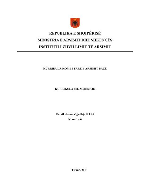 Kurrikula me zgjedhje te Lire kl 1-6.pdf - Instituti i Zhvillimit te Arsimit