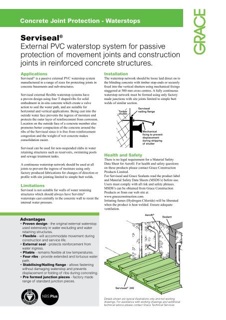 ServisealÂ® External PVC waterstop system for passive protection of ...