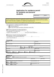 Application for residence permit to settle in Sweden - Migrationsverket