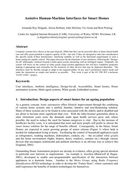 Assistive Human-Machine Interfaces for Smart Homes