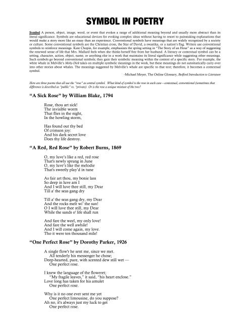 SYMBOL IN POETRY - Brainstorm Services