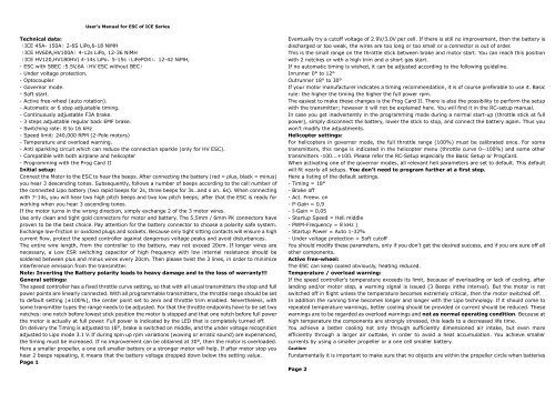 User's Manual for ESC of ICE series - sunrisemodel,ESC