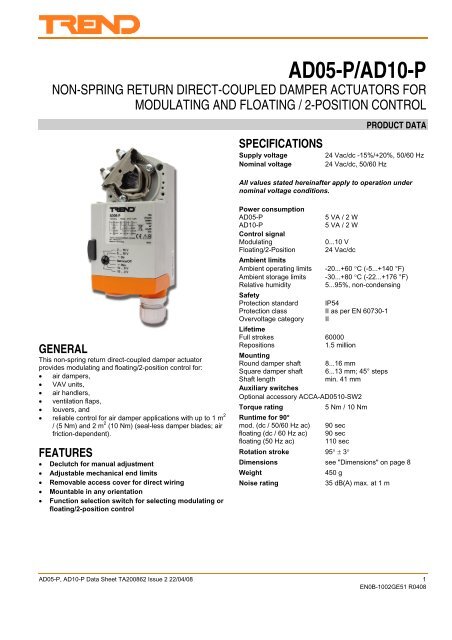 AD05-P, AD10-P data sheet - Trend
