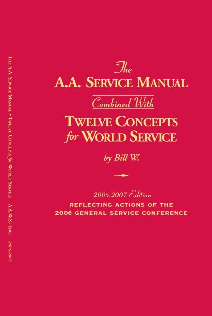 The A.A. service manual - Twelve concepts of service - 2Travel.org