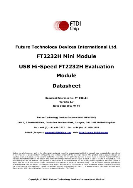 FT2232H Mini-Module Datasheet - FTDI