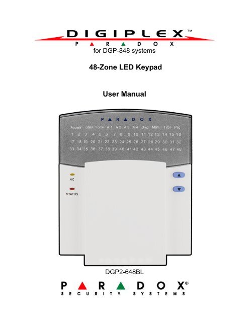 Digiplex DGP2-648 : User Manual - SecurTek
