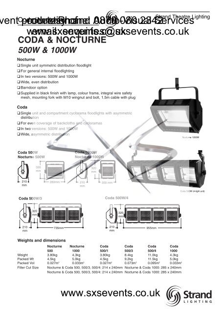 Lighting - StrandNocturne-Coda - SXS Events