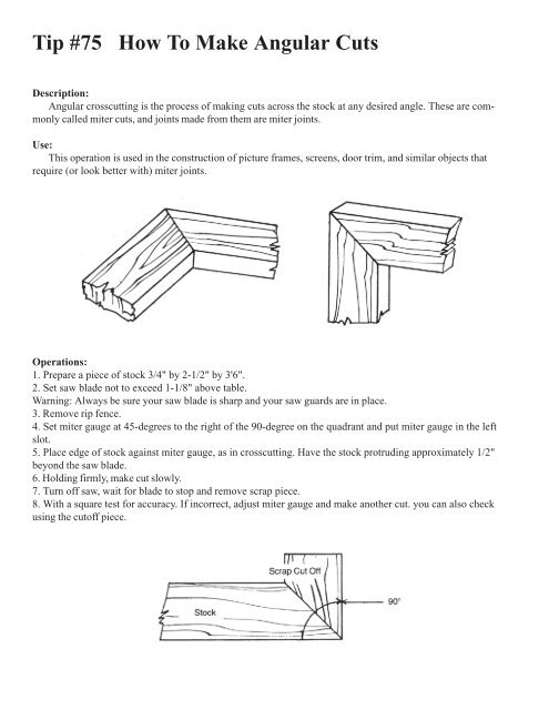Tip #75 How To Make Angular Cuts - Shopsmith's Woodshop Tips