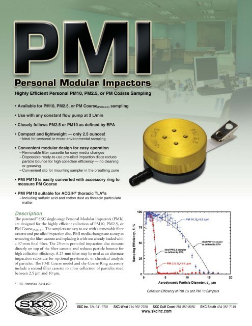 Personal Modular Impactors (PMI) Cat. No. 225-352 Spec ... - SKC Inc.