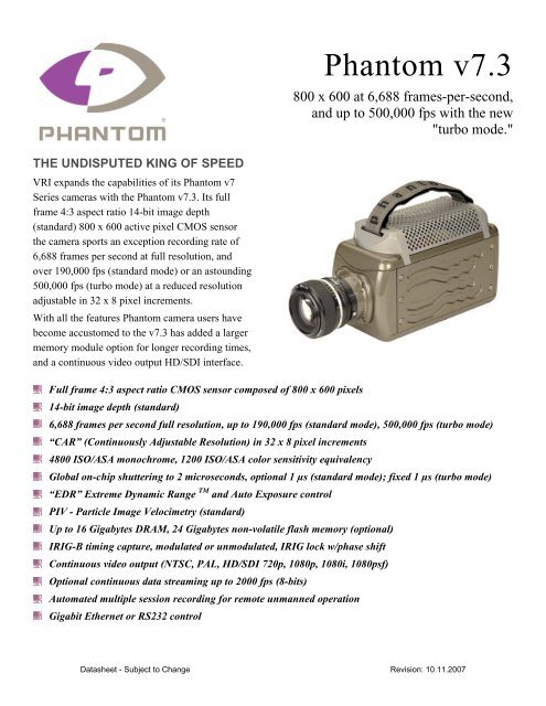 Phantom v7.3 - Vision Research