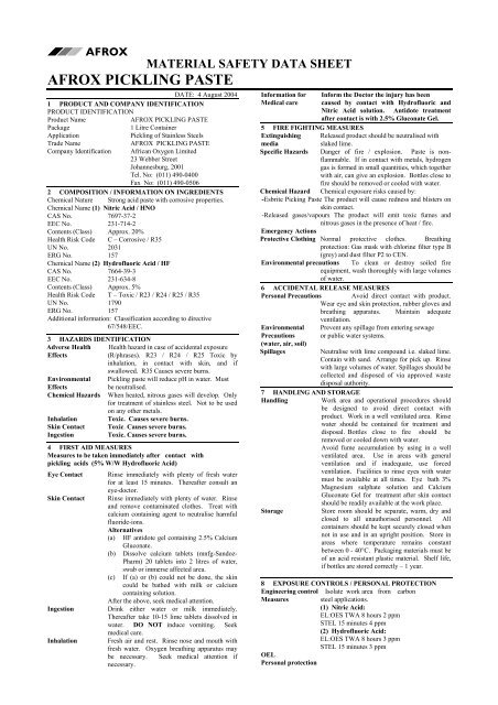AFROX PICKLING PASTE