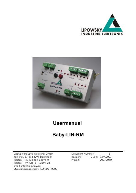 Usermanual Baby-LIN-RM - DGE Inc