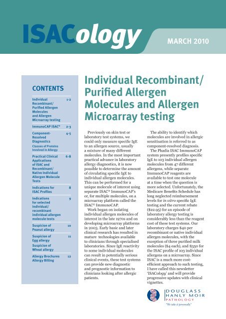 ImmunoCAP ISAC - Douglass Hanly Moir Pathology