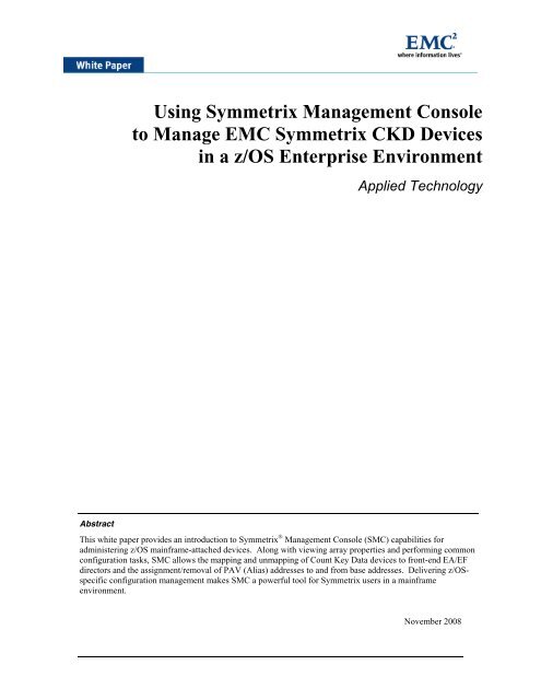 Using Symmetrix Management Console to Manage EMC Symmetrix ...