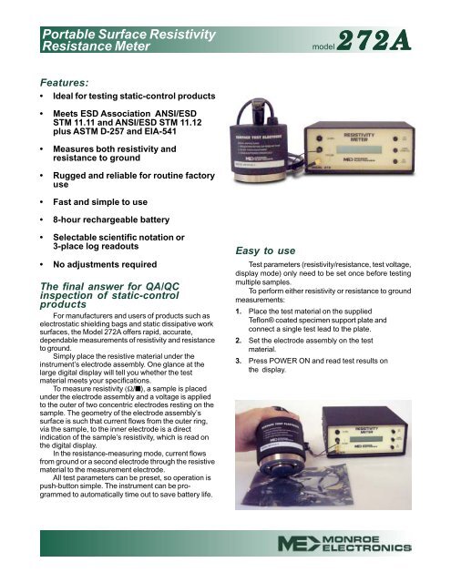 Download Data Sheet - Monroe Electronics Inc