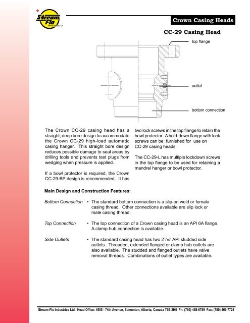 Crown Casing Heads CC-29 Casing Head - Stream Flo