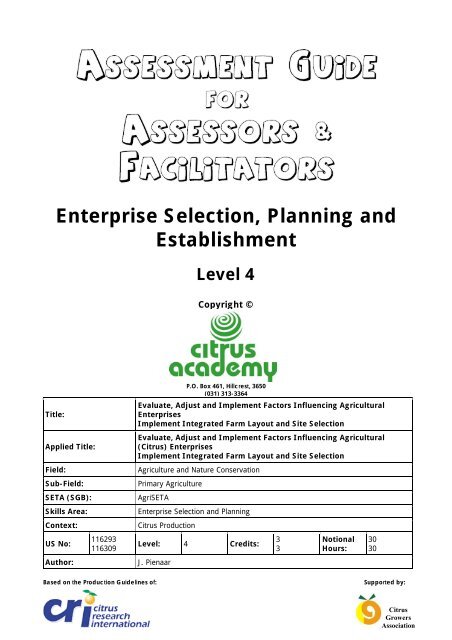 Learner Guide - AgriSETA