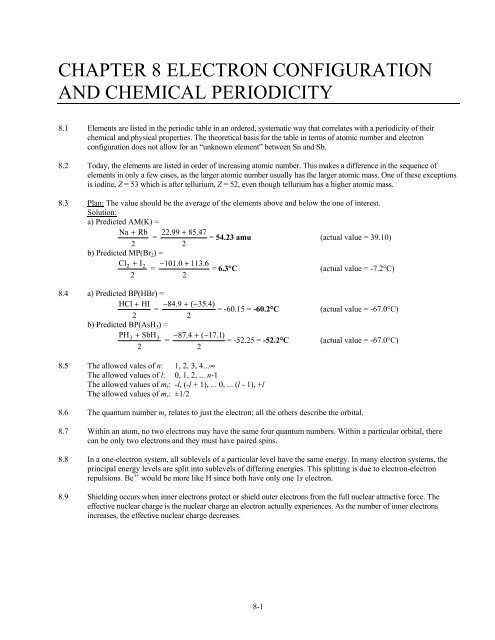 Chapter 8 Electron Configuration And Chemical Schoolnotes