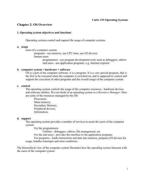 Operating system overview