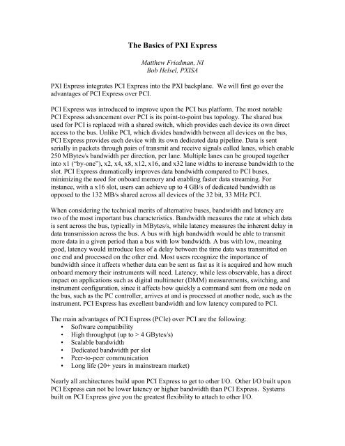 The Basics of PXI Express - PXI Systems Alliance