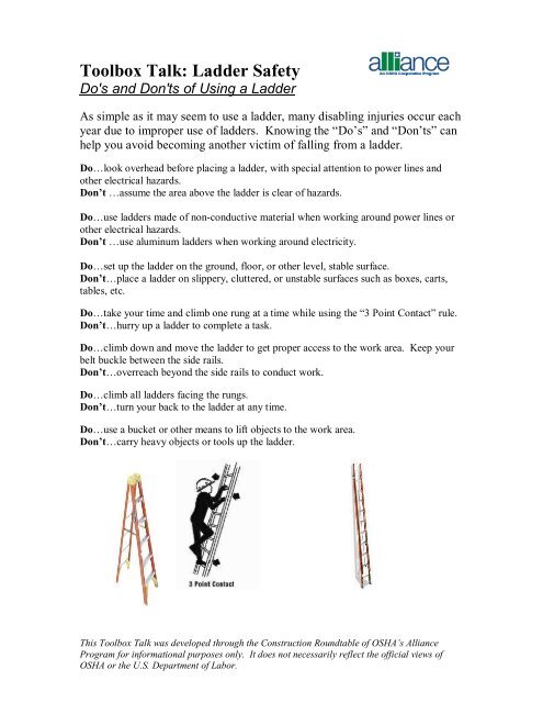 Do's and Don'ts of Using a Ladder _No. 3_