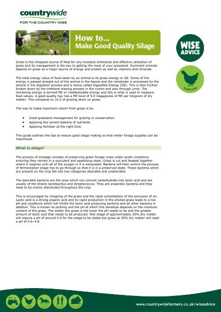 How to Make Good Quality Silage - Countrywide Farmers