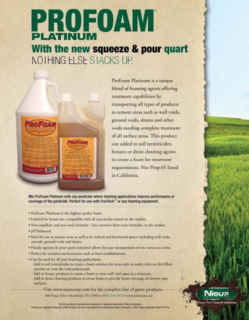 ProFoam Platinum Specimen Label / MSDS - Nisus Corporation