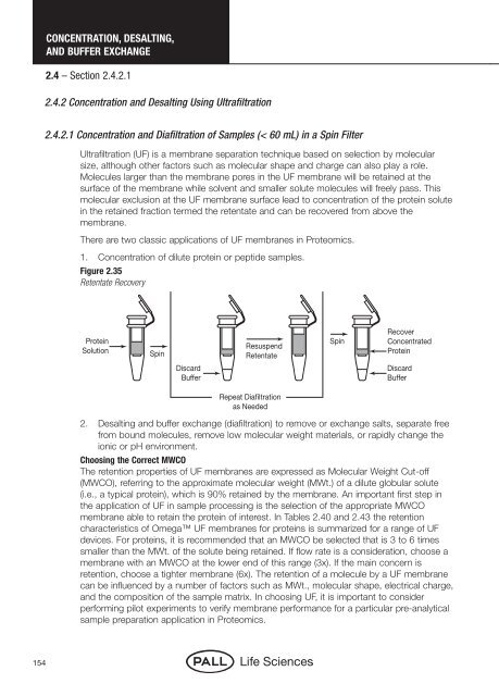 CONCENTRATION, DESALTING, AND BUFFER EXCHANGE 2.4 ...