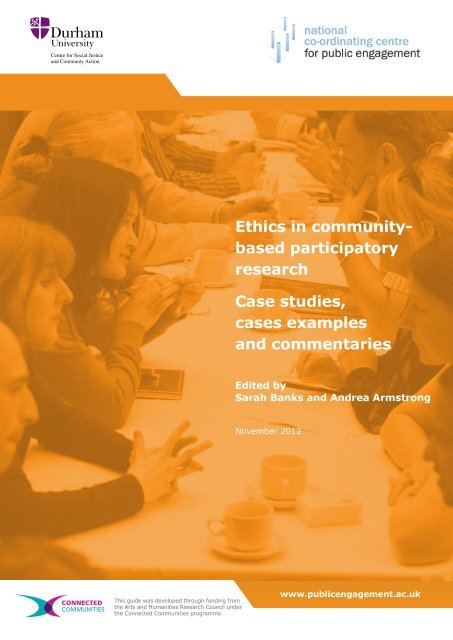 Ethics in community- based participatory research Case studies ...