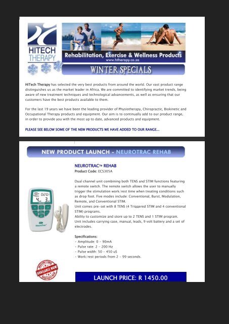 Neurotrac, Posture Pals & Xerband - HiTech Therapy