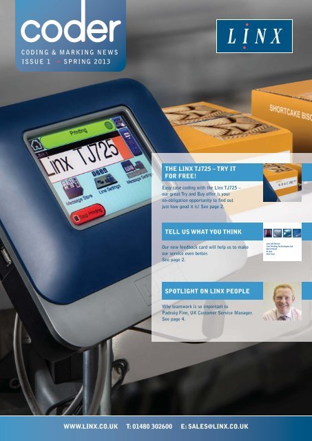 Coder 1 spring (2013).indd - Linx Printing Technologies